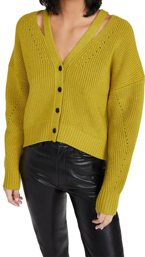 Proenza Schouler White Label Knit Cardigan With Button Back - Acid